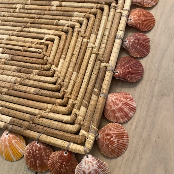 Dining | Set Of 2 Woven Rattan Mat With Seashell Accents | Poshmark